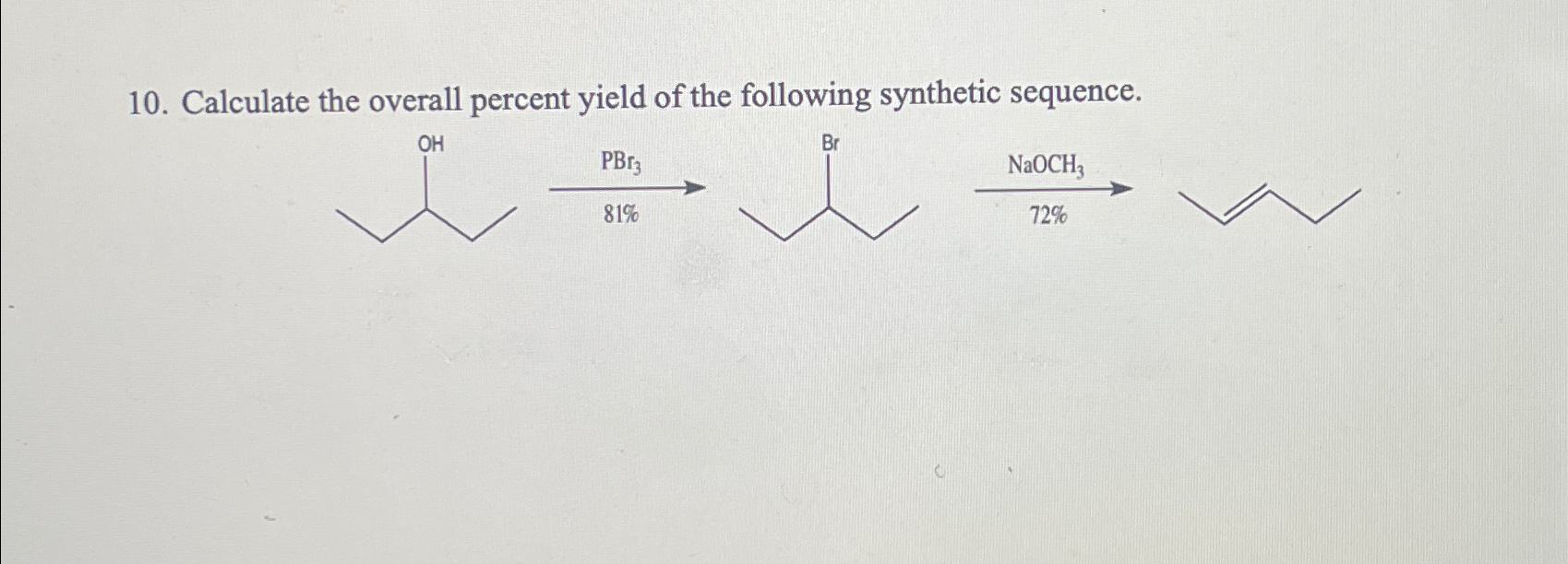 Solved Calculate the overall percent yield of the following | Chegg.com