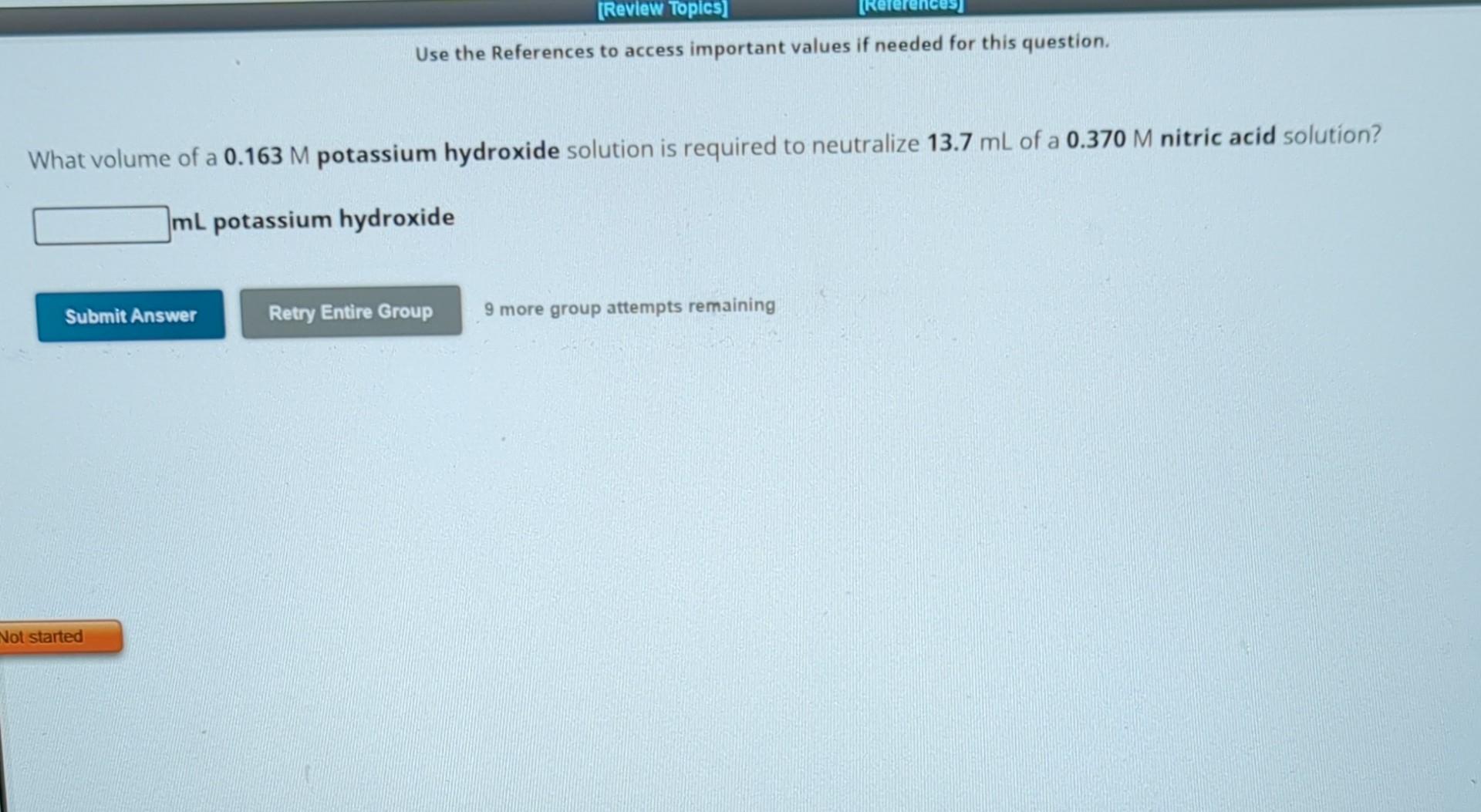 Solved What volume of a 0.163M potassium hydroxide solution | Chegg.com