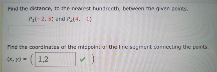 Solved Find the distance, to the nearest hundredth, between | Chegg.com