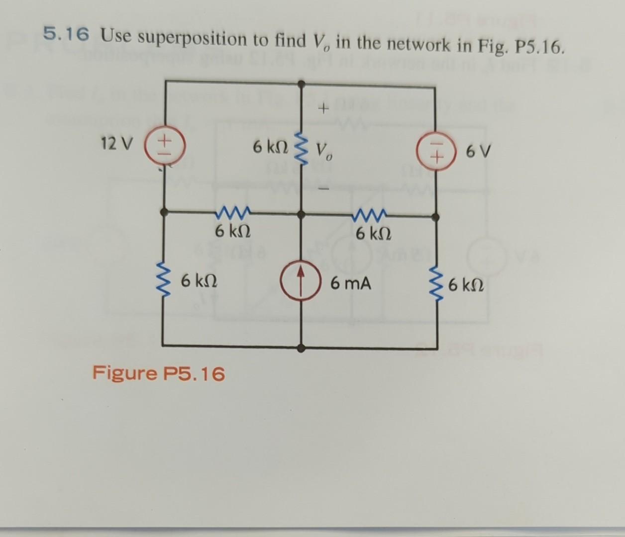 Solved 5. 16 Use superposition to find Vo in the network in | Chegg.com