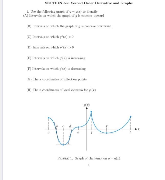 Solved SECTION 5-2. Second Order Derivative and Graphs 1. | Chegg.com