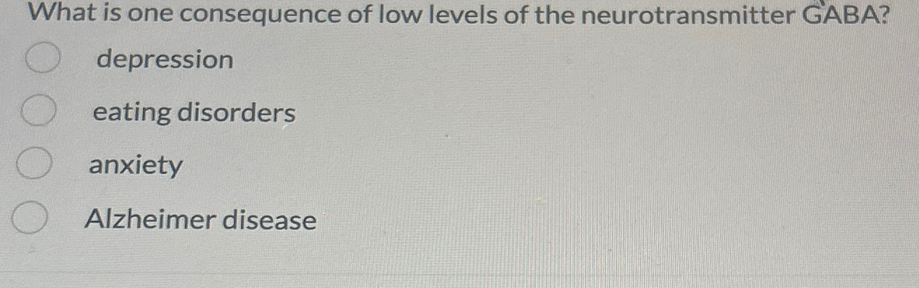 Solved What is one consequence of low levels of the | Chegg.com