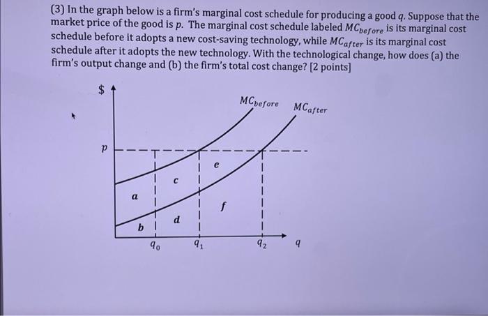 Solved (3) In the graph below is a firm's marginal cost | Chegg.com