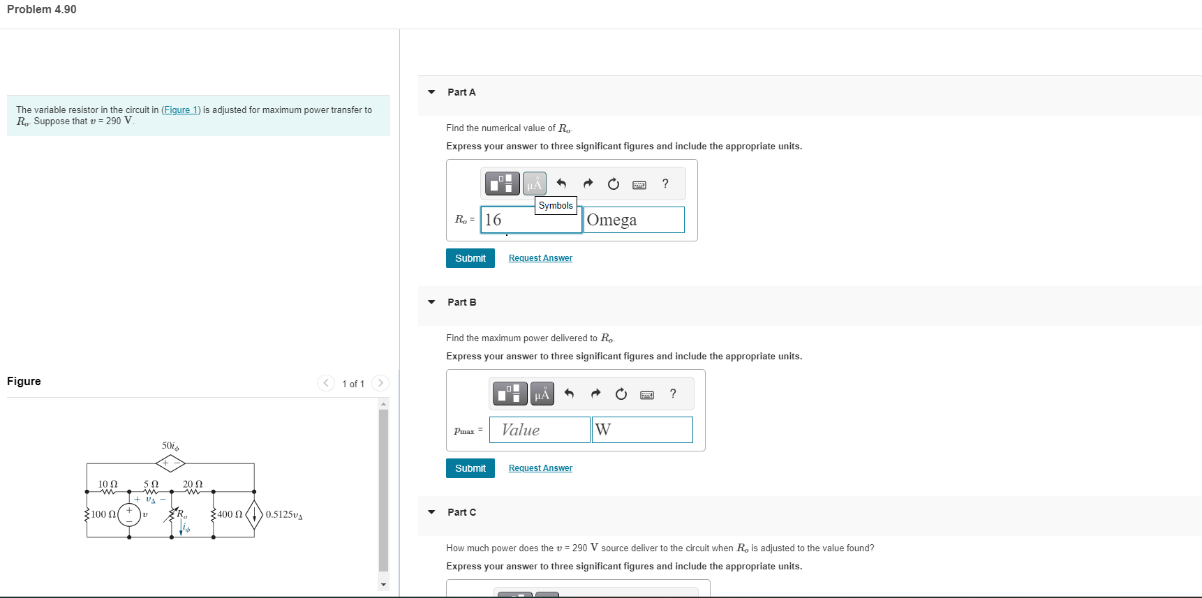 Solved The variable resistor in the circuit in (Figure 1) | Chegg.com