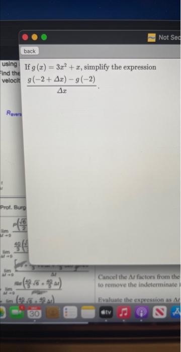 Solved If g(x)=3x2+x, simplify the expression | Chegg.com