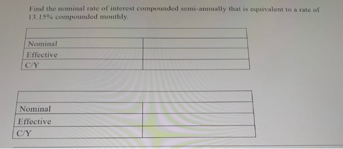 Solved Find the nominal rate of interest compounded | Chegg.com