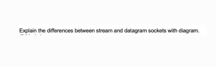 Solved Explain the differences between stream and datagram | Chegg.com