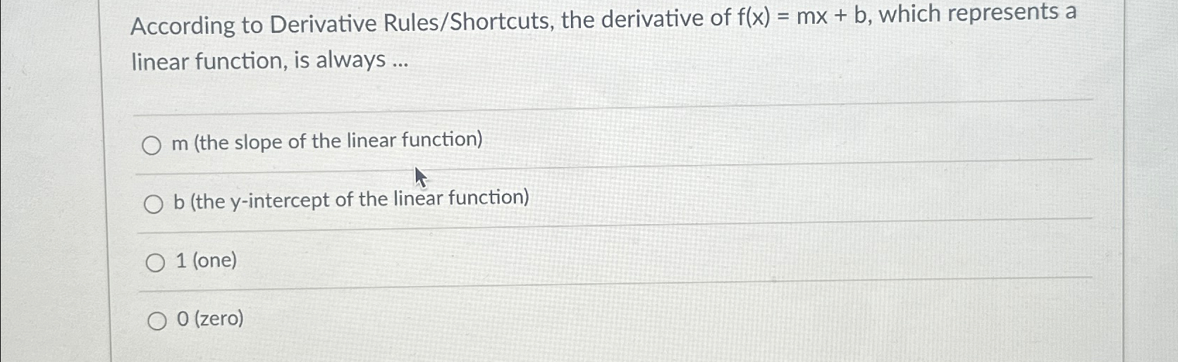 Solved According to Derivative Rules/Shortcuts, ﻿the | Chegg.com