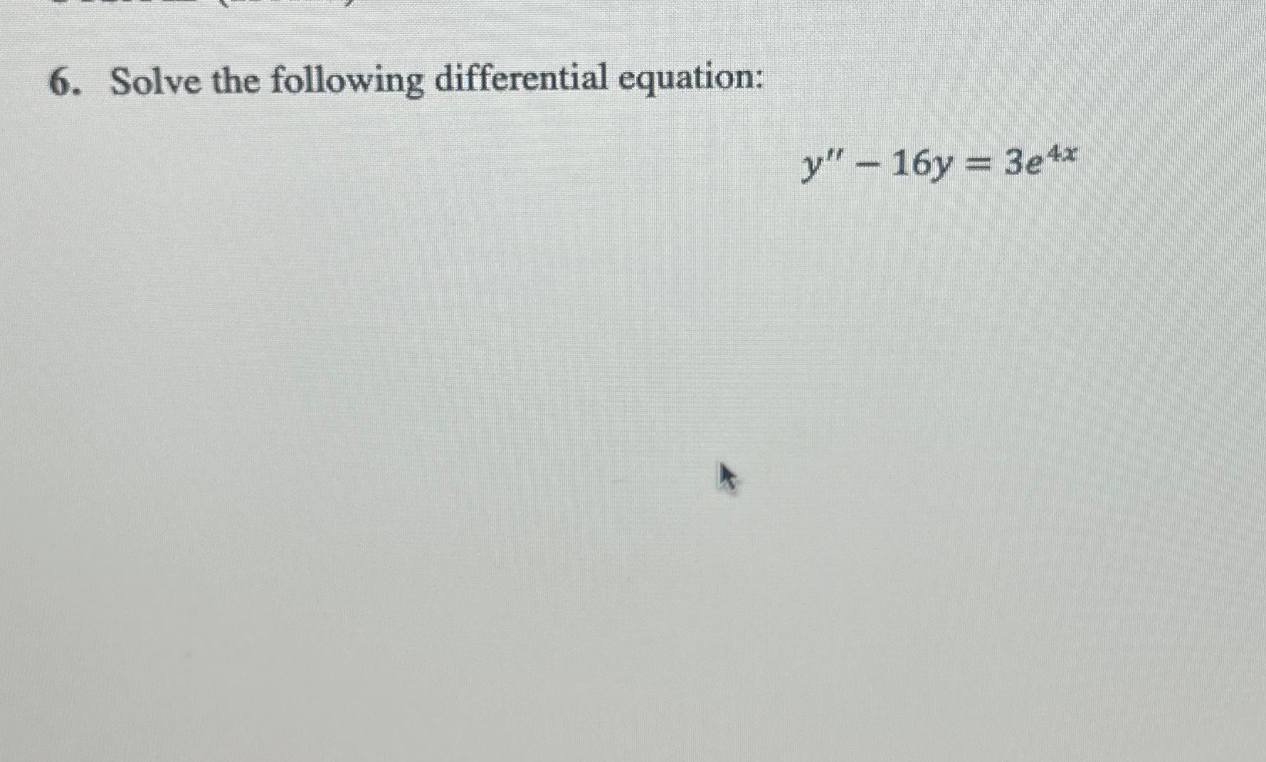 Solved Solve the following differential | Chegg.com