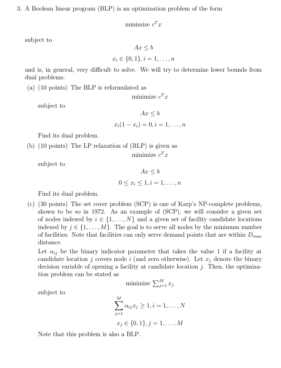 3. A Boolean linear program (BLP) is an optimization | Chegg.com