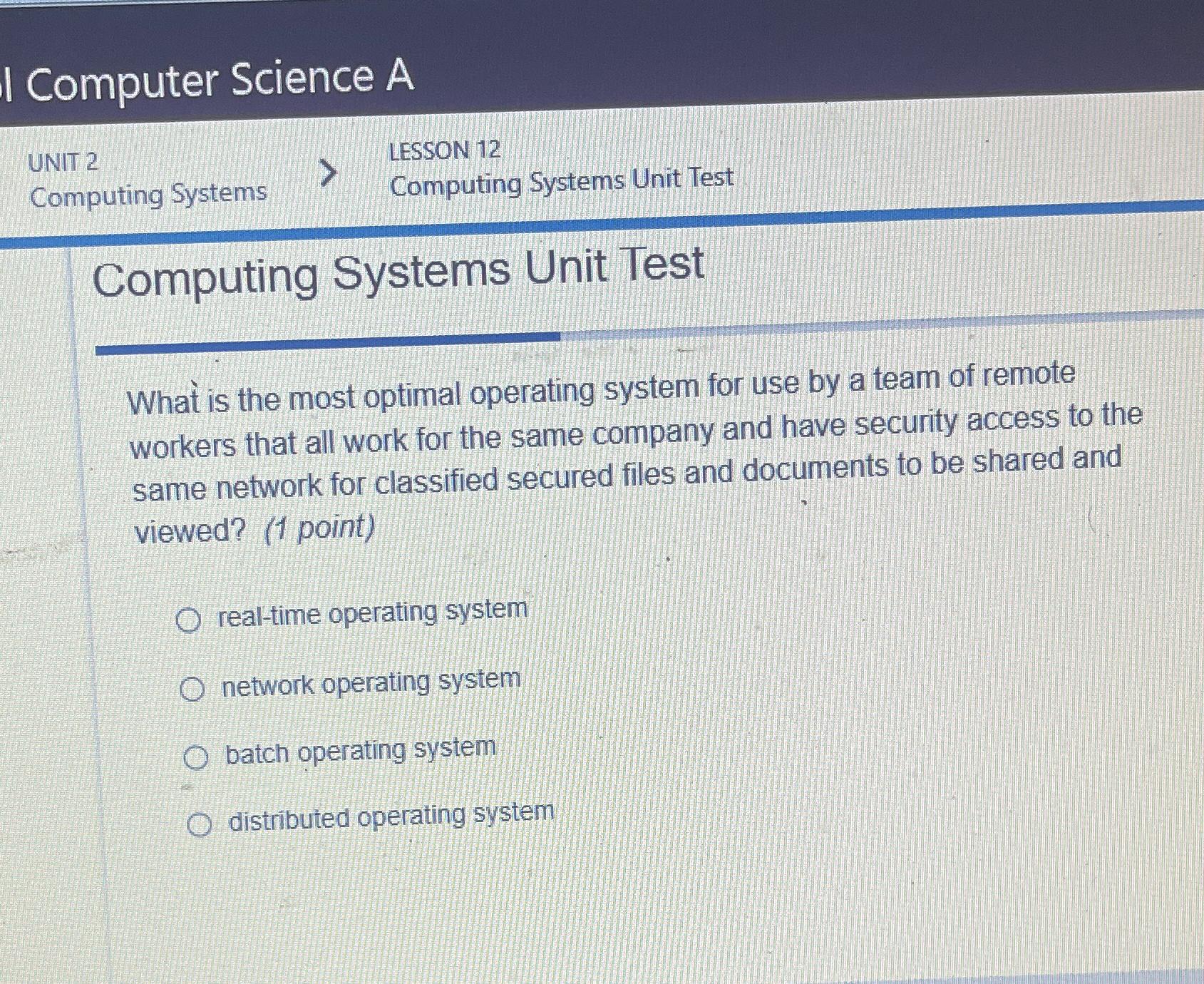 Solved I Computer Science AUNIT 2LESSON 12Computing | Chegg.com