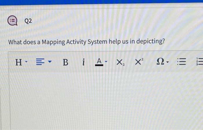Solved Q2 What does a Mapping Activity System help us in | Chegg.com