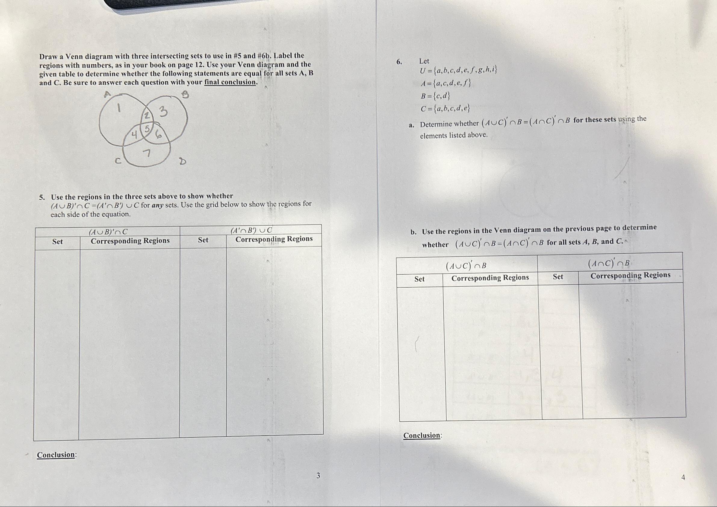 Solved Draw a Venn diagram with three intersecting sets to | Chegg.com