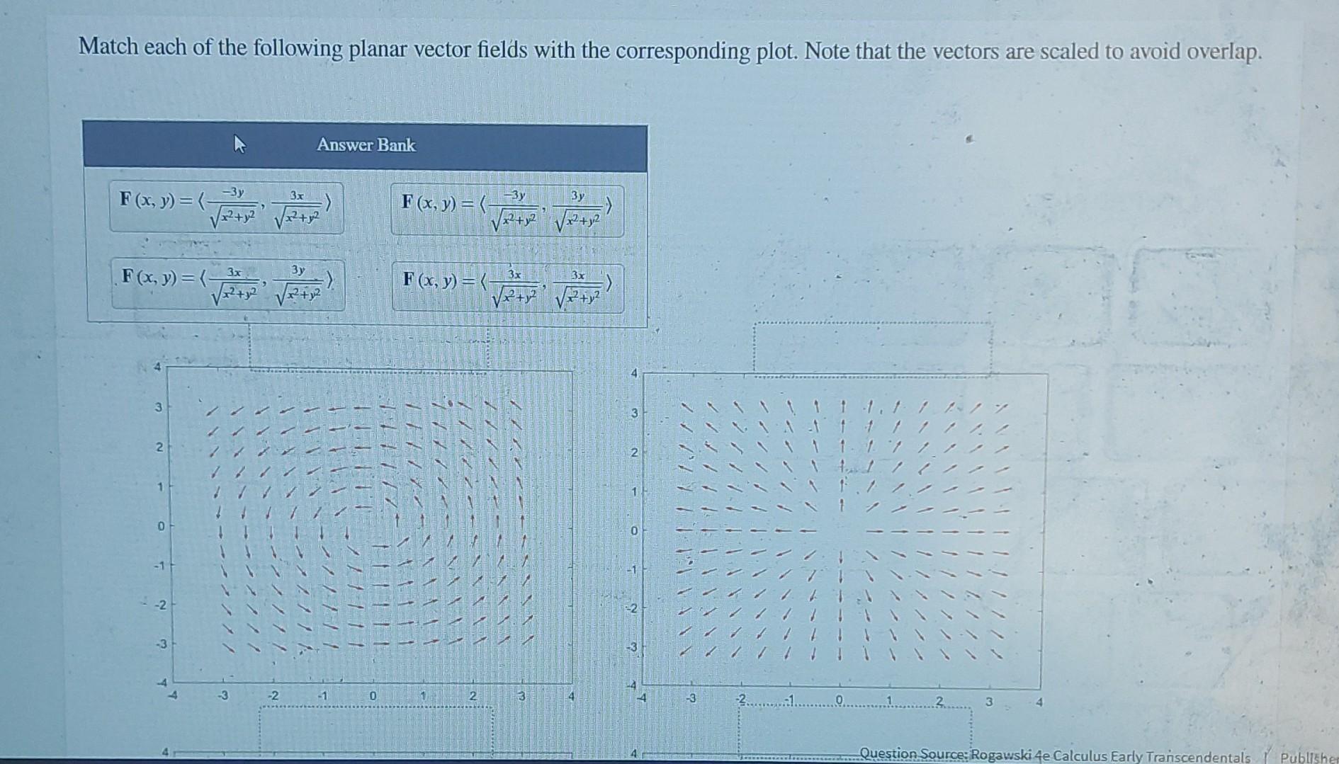 Solved Match each of the following planar vector fields with | Chegg.com