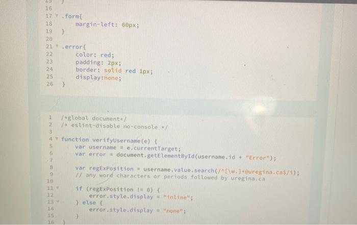 Solved Below is the HTML, CSS, and JavaScript to perform | Chegg.com
