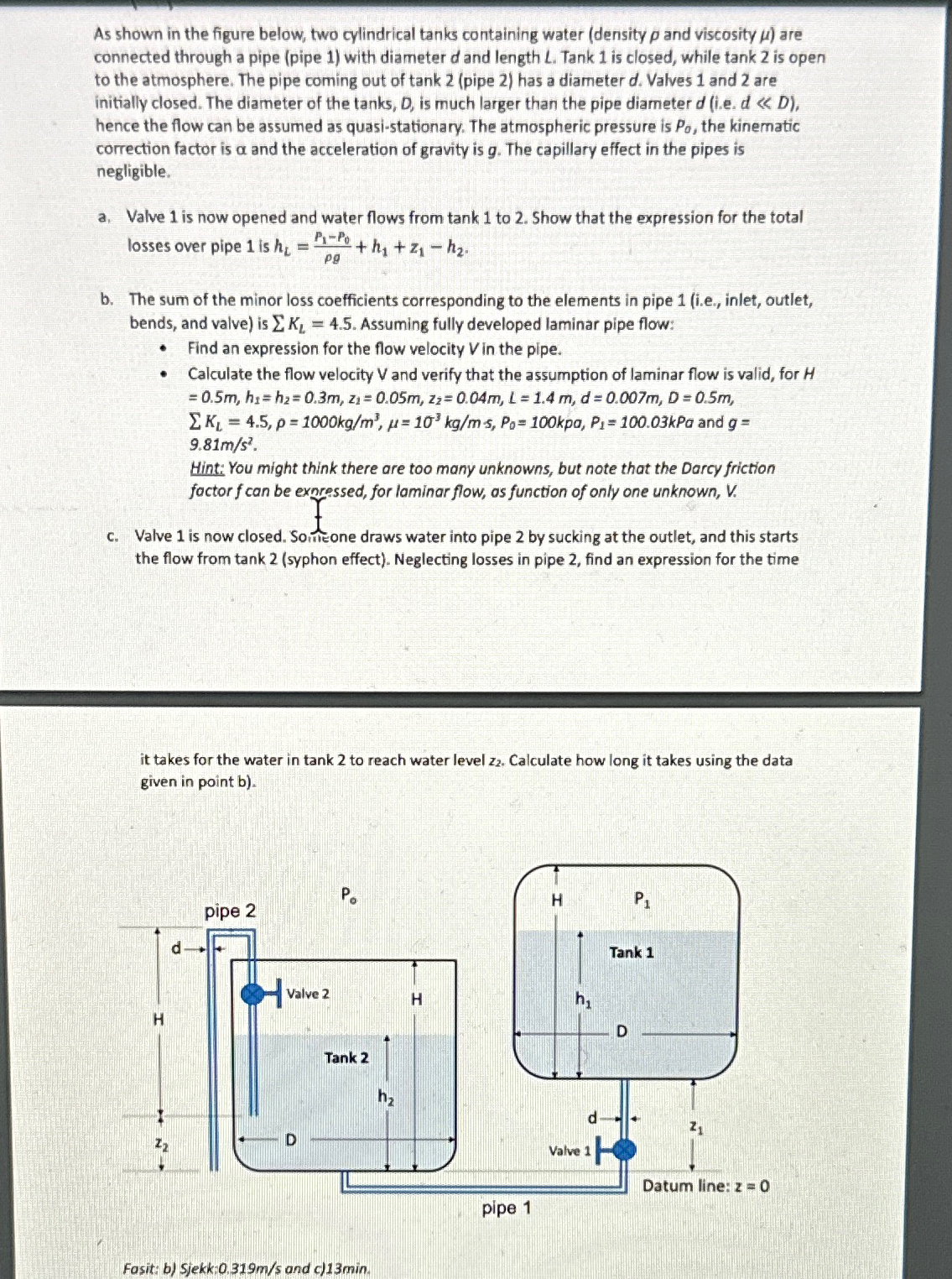 Solved As shown in the figure below, two cylindrical tanks | Chegg.com