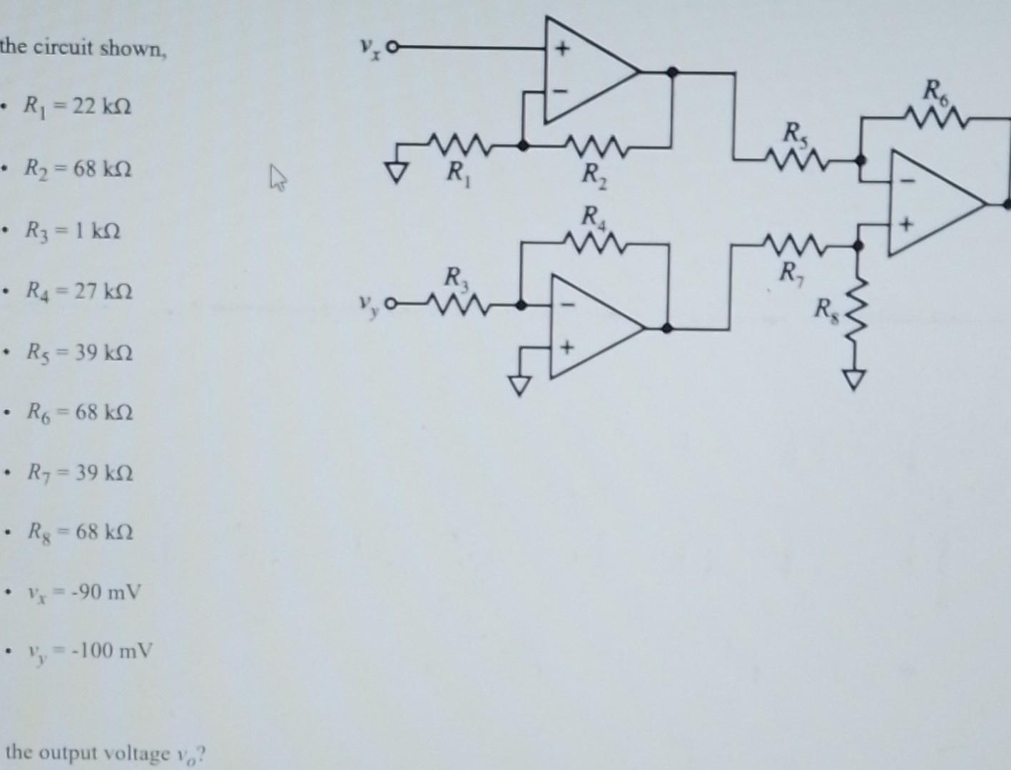 Solved the circuit shown, - R1=22kΩ - R2=68kΩ - R3=1kΩ - | Chegg.com