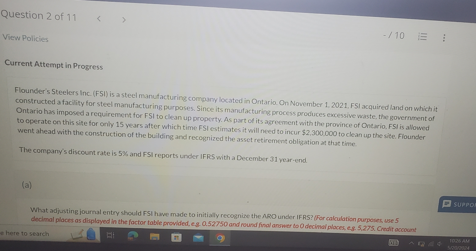 Solved Question 2 ﻿of 11-10View PoliciesCurrent Attempt in | Chegg.com