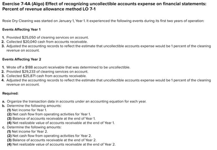 Solved Percent of revenue allowance method LO 7-1 Rosie Dry | Chegg.com