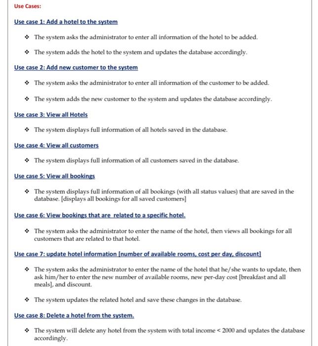 Solved UML use case diagram and use case description with c# | Chegg.com