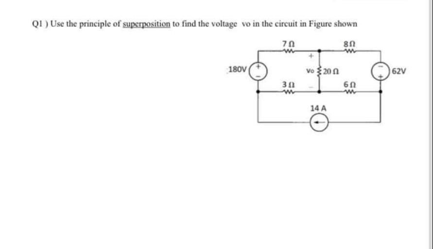 Solved Q1) Use the principle of superposition to find the | Chegg.com