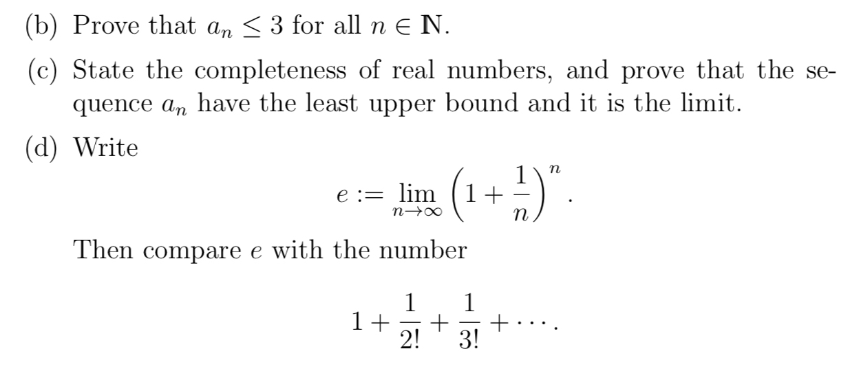 Solved Consider the sequencean=(1+1n)nof rational | Chegg.com
