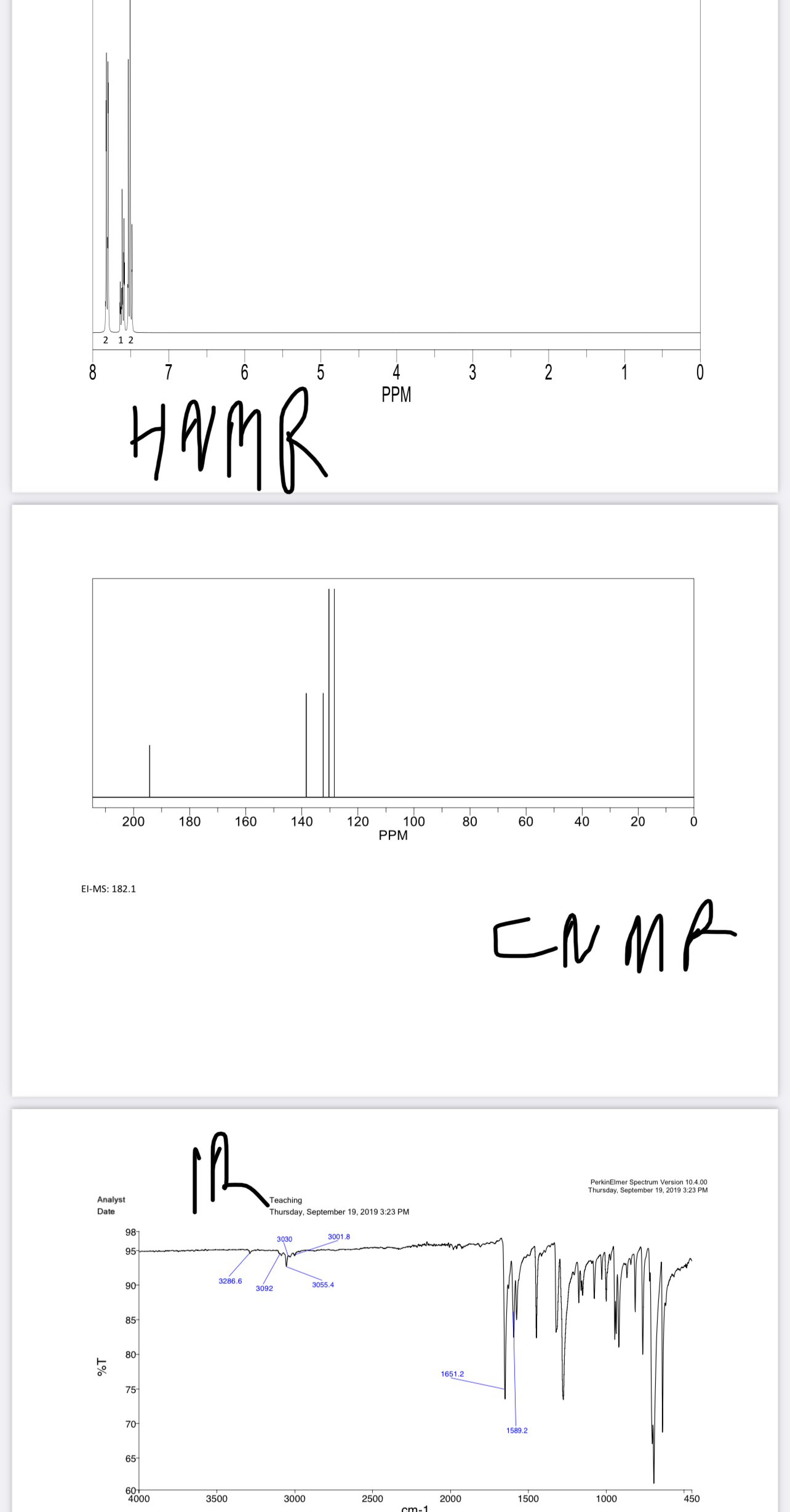 Solved Based on the graphs below. Utilizing HNMR, ﻿NMR and | Chegg.com