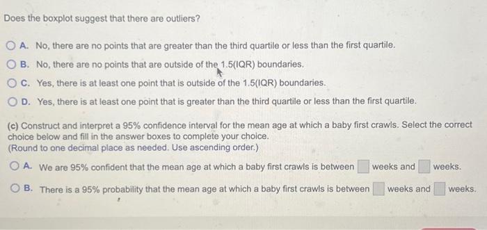 Solved (b) Draw a boxplot to check for outliers. Choose the | Chegg.com