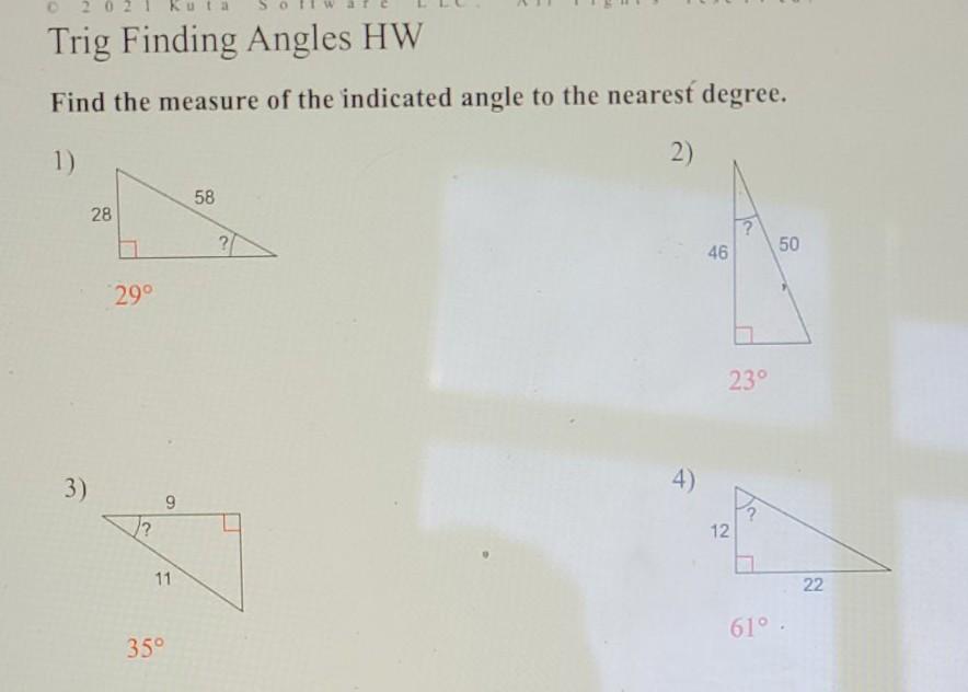 Solved find the measure of the indicated angle to the | Chegg.com