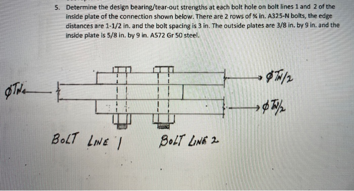 Solved 5. Determine the design bearing/tear-out strengths at | Chegg.com