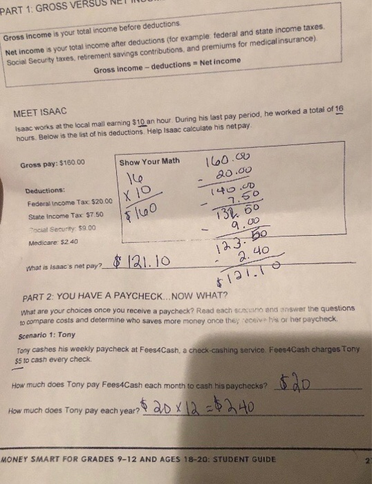 Solved LESSON 5: BANKY PAYCHECK PROS (continued) Scenario 2: | Chegg.com