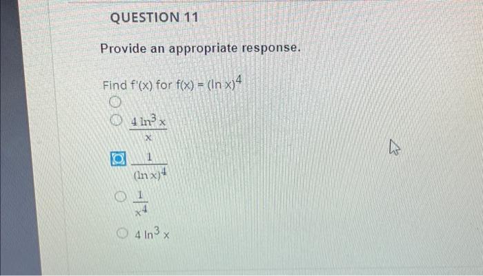 Solved Question 11 Provide An Appropriate Response Find