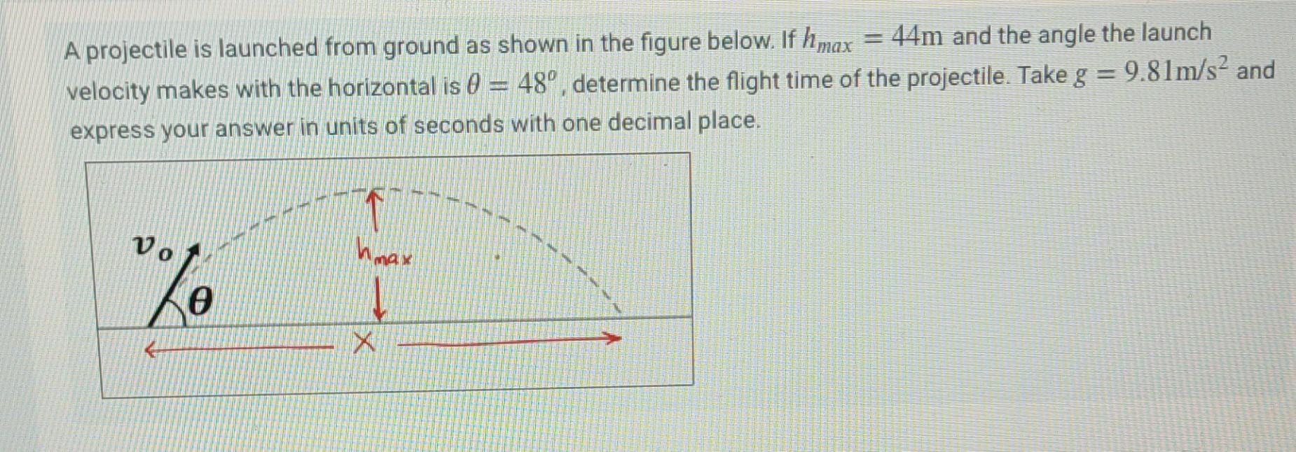 Solved A projectile is launched from ground as shown in the | Chegg.com