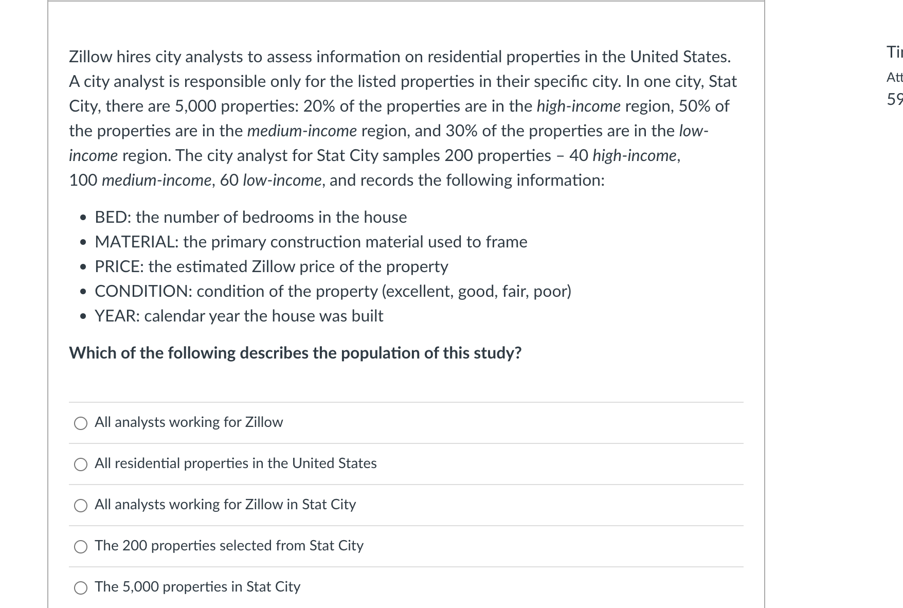Solved Zillow hires city analysts to assess information on | Chegg.com