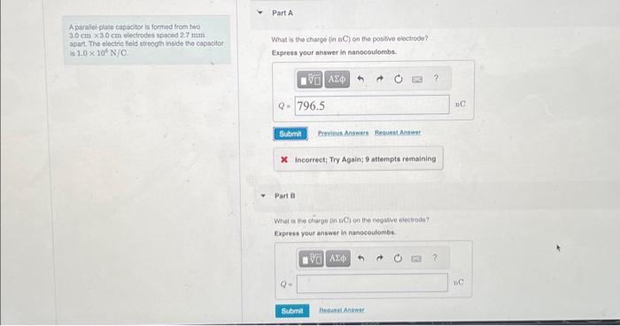 Solved A paralel-plate capscitoe is lormed trom tero | Chegg.com