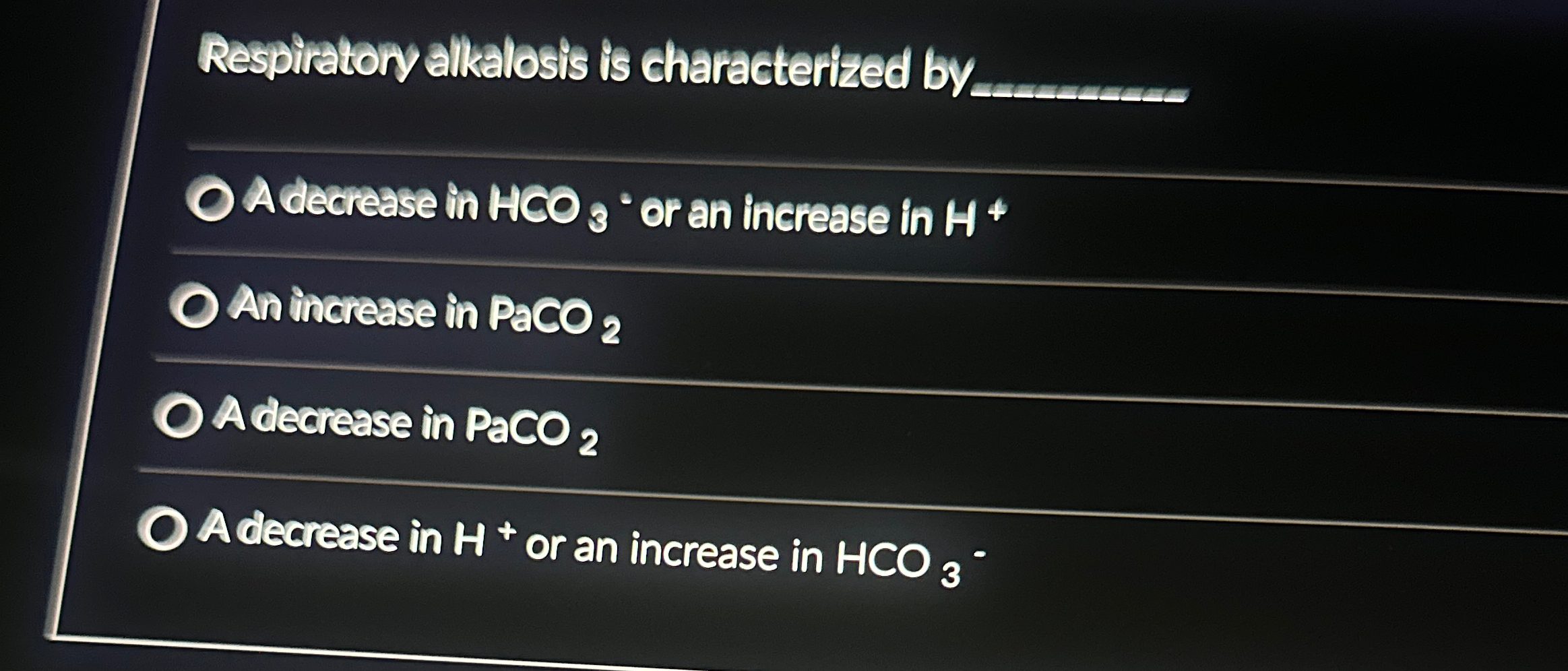 Solved Respiraton alkalosis is characterized by q,Adcerease | Chegg.com