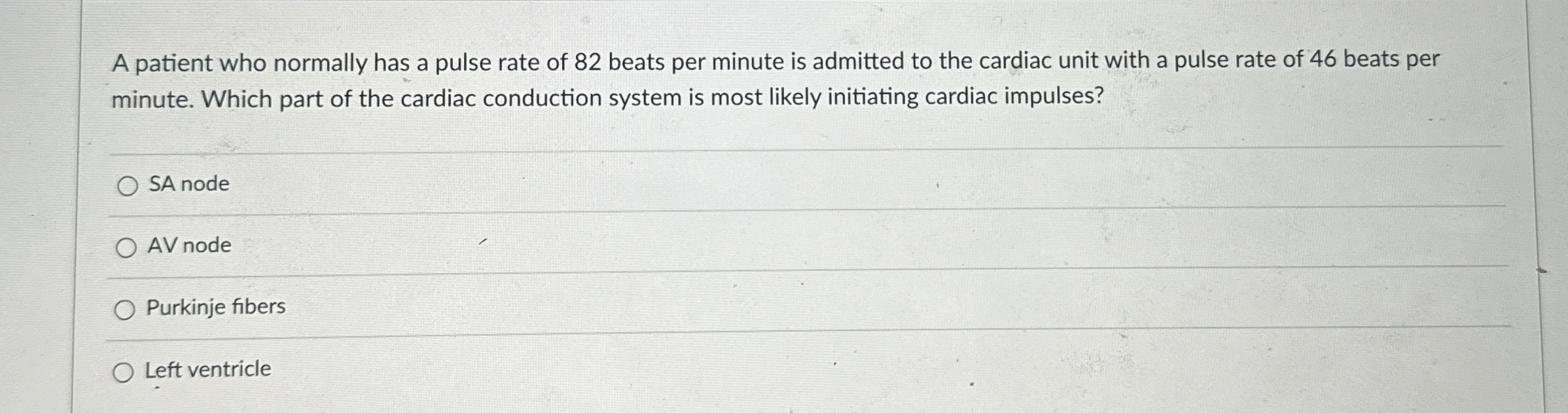 Solved A patient who normally has a pulse rate of 82 ﻿beats | Chegg.com