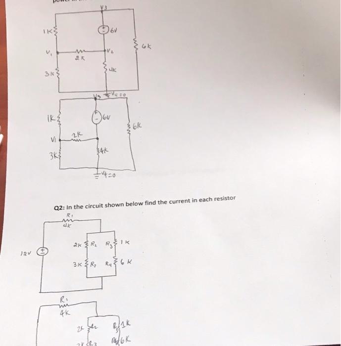 Solved Q2: In the circuit shown below find the current in | Chegg.com