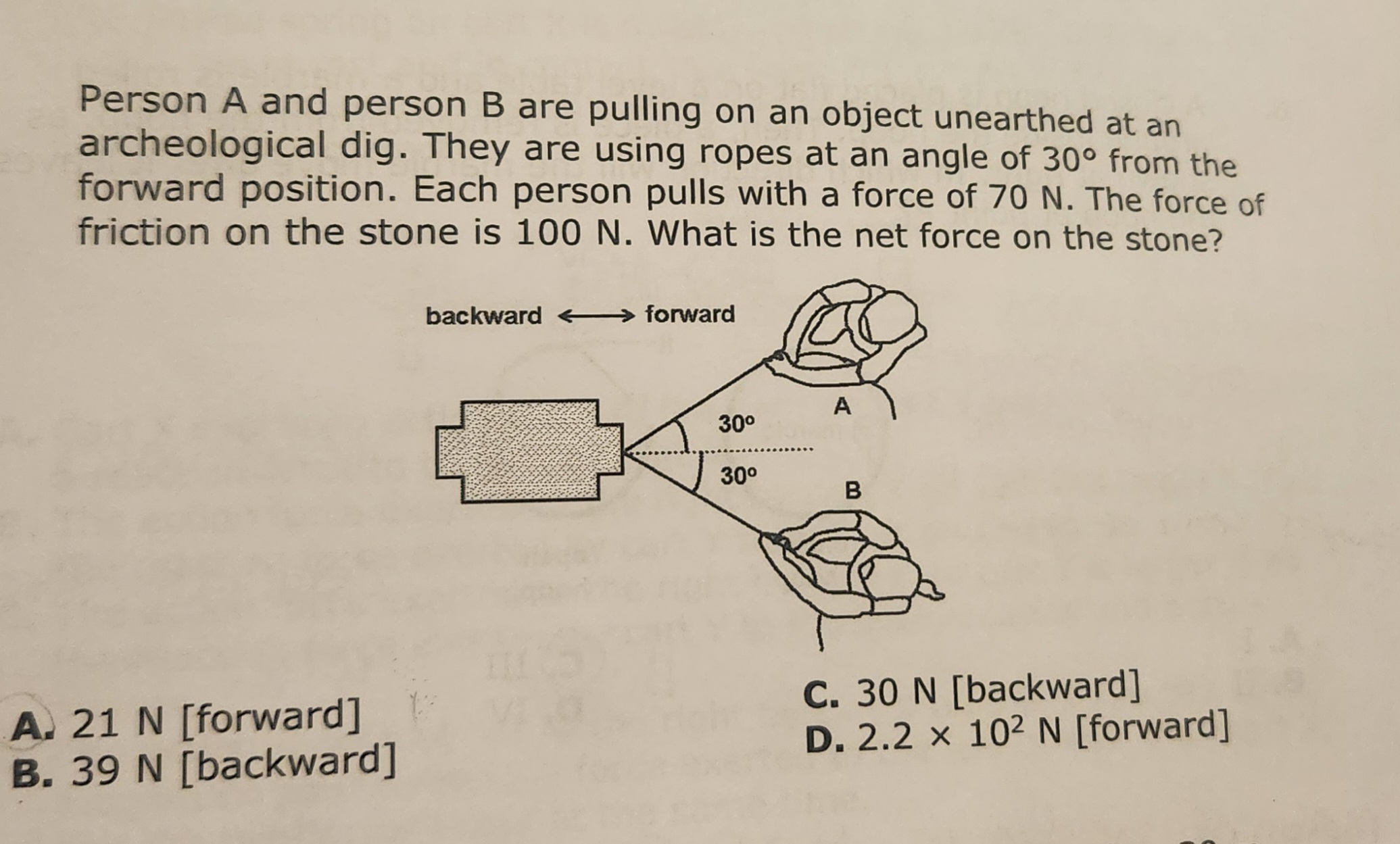 Solved Person A and person B ﻿are pulling on an object | Chegg.com