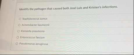 Solved Identify the pathogen that caused both José ﻿Luis and | Chegg.com