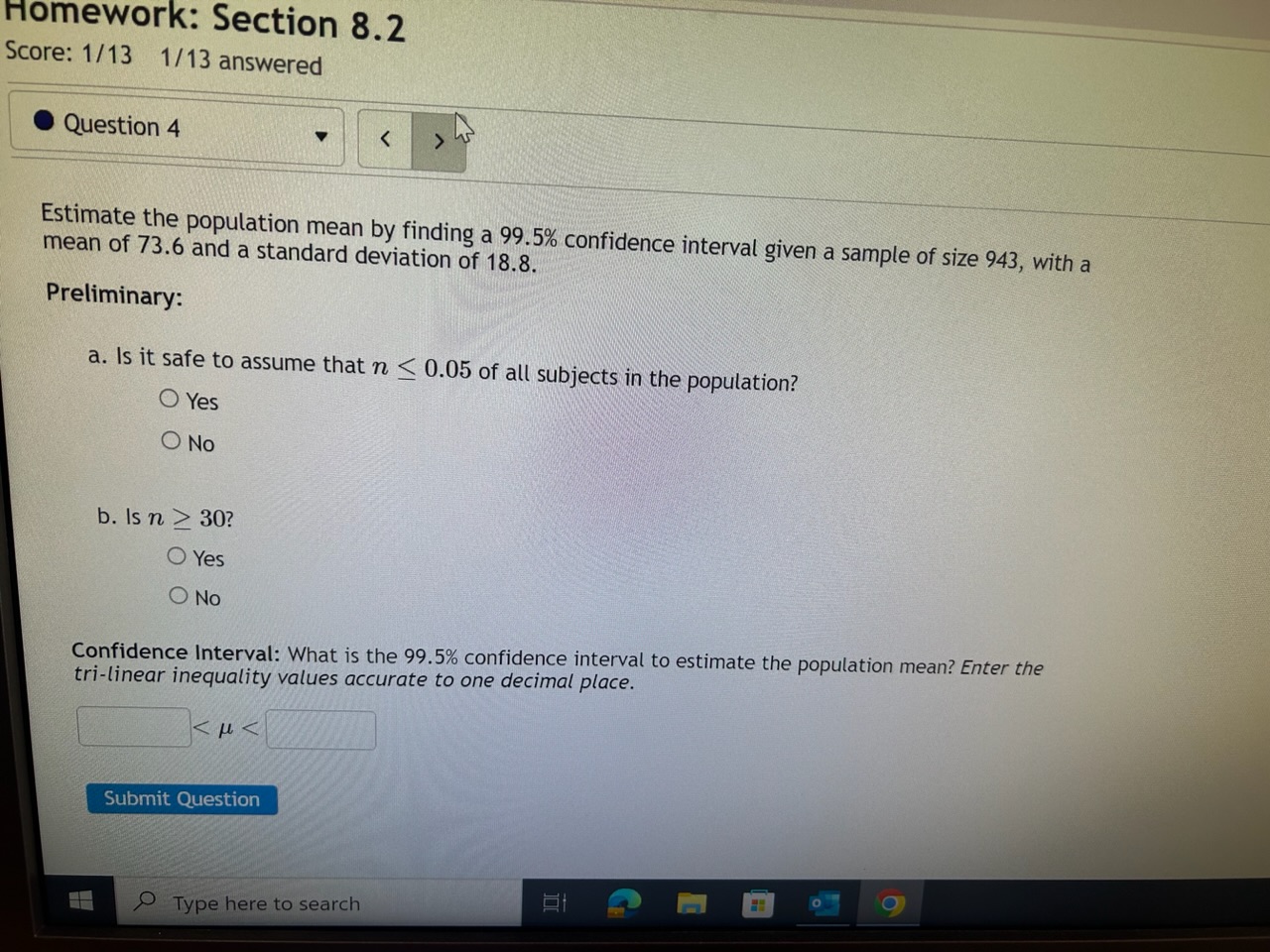 Solved Estimate the population mean by finding a 99.5% | Chegg.com