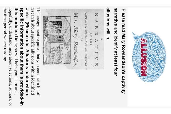 THICAL PYYH ALLUSION Please read Mary Rowlandson's | Chegg.com