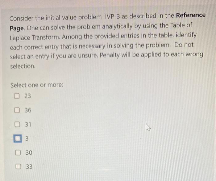 Solved Consider the initial value problem IVP-3 as described | Chegg.com