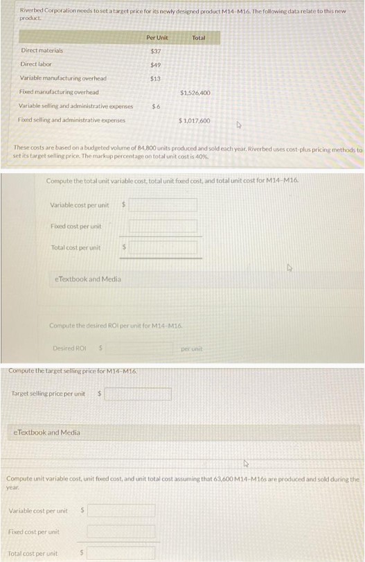 Solved Compute the total unit variable cost, total unit | Chegg.com
