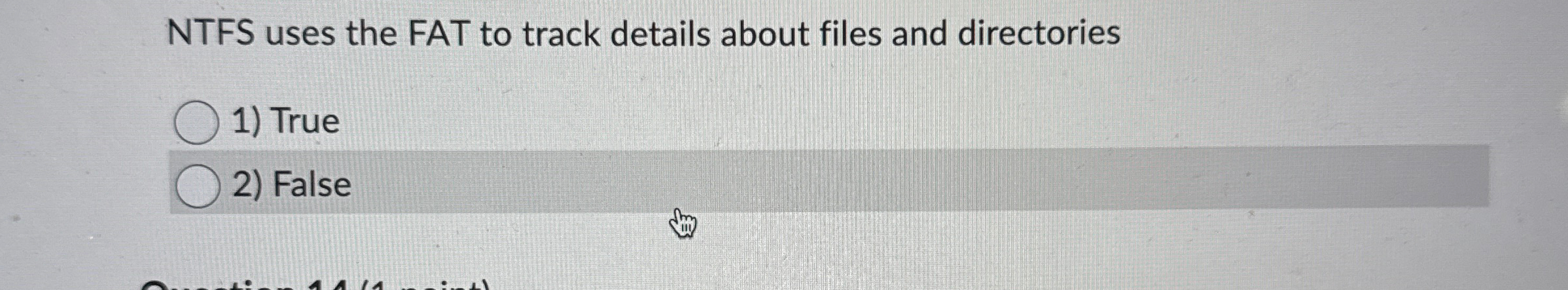 Solved NTFS uses the FAT to track details about files and | Chegg.com