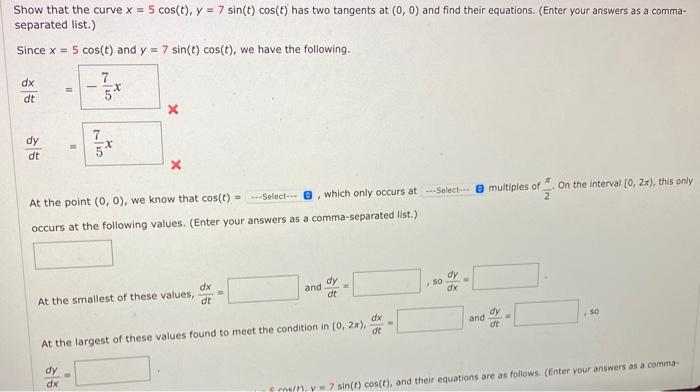 Solved Show that the curve \\( x=5 \\cos (t), y=7 \\sin (t) | Chegg.com