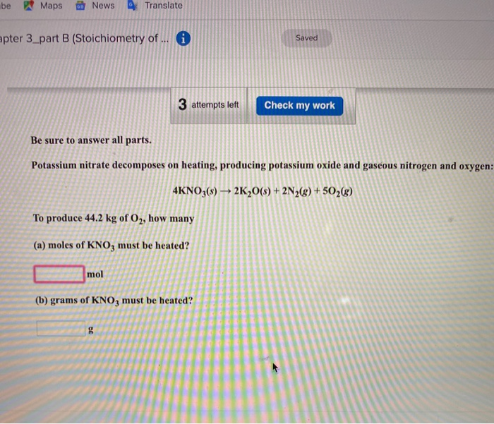 Solved be Maps News Translate apter 3_part B (Stoichiometry | Chegg.com Solved be Maps News Translate apter 3_part B (Stoichiometry | Chegg.com