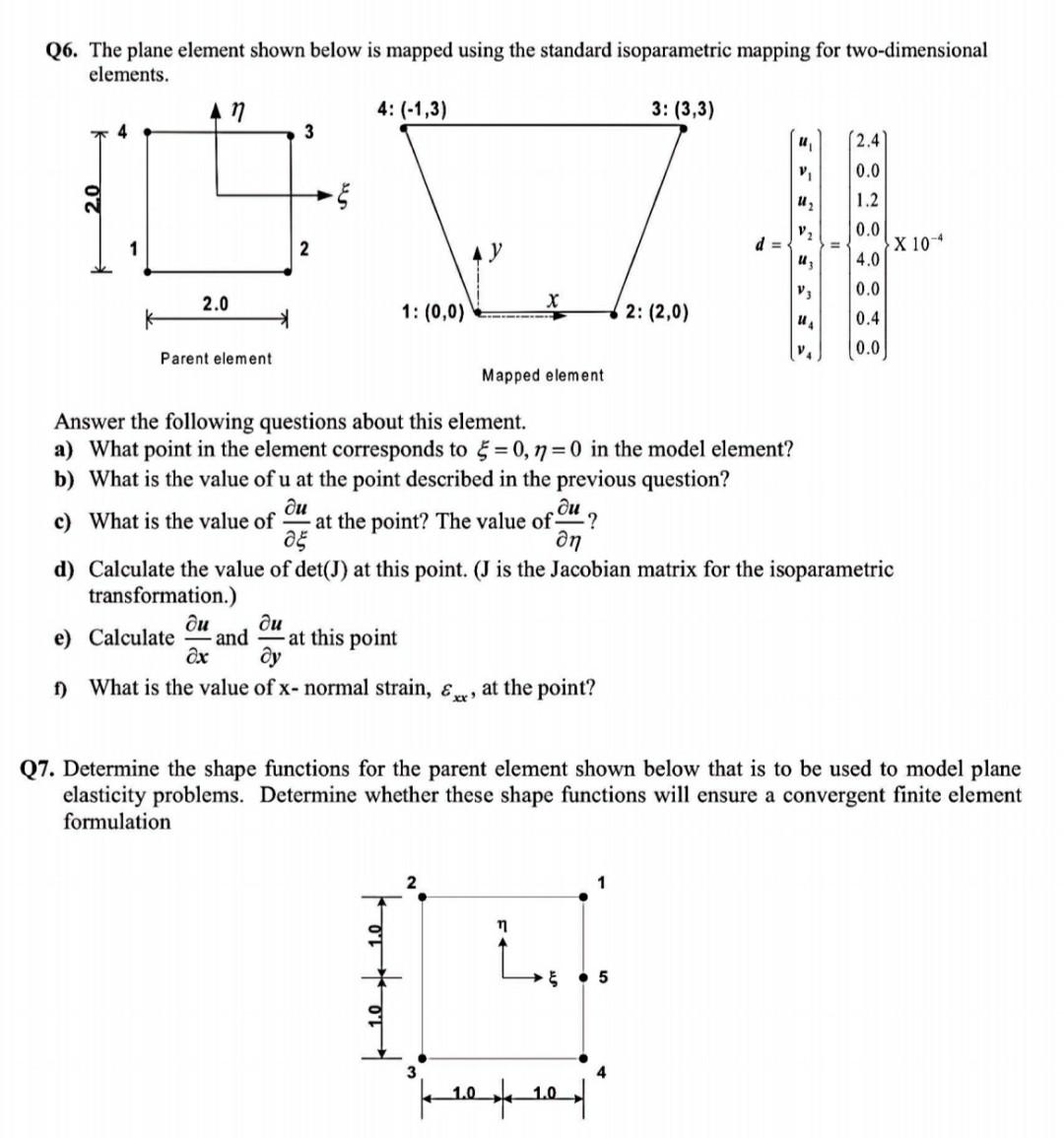 Solved Q6. The plane element shown below is mapped using the | Chegg.com