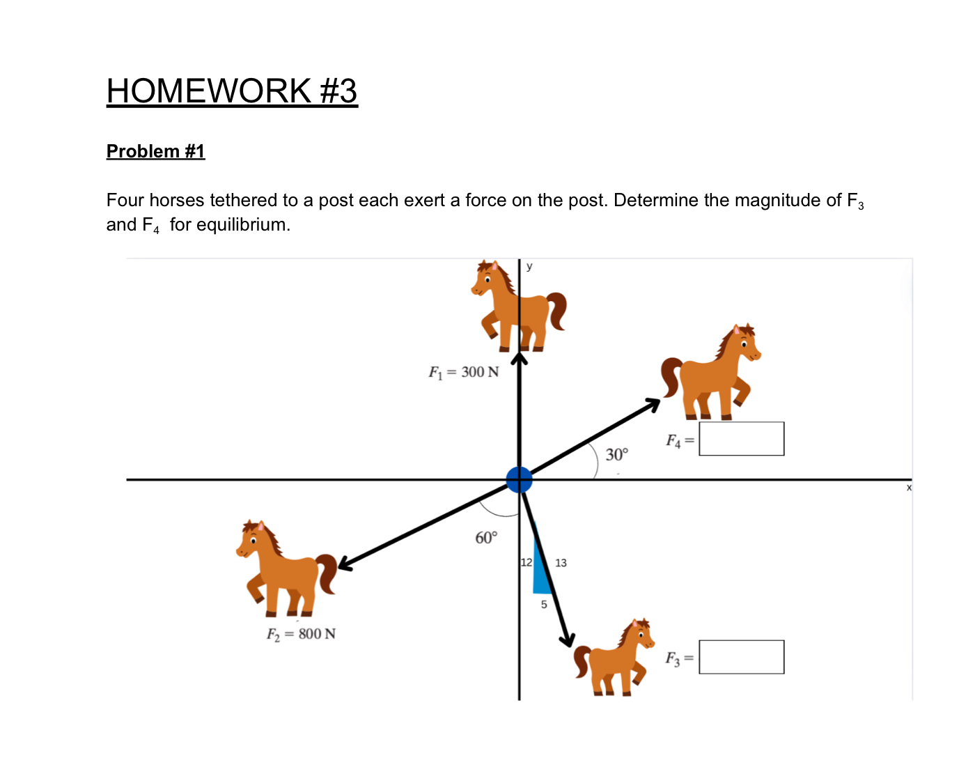 Solved HOMEWORK #3Problem #1Four horses tethered to a post | Chegg.com Solved HOMEWORK #3Problem #1Four horses tethered to a post | Chegg.com