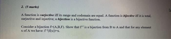 Solved A function is surjective iff its range and codomain | Chegg.com